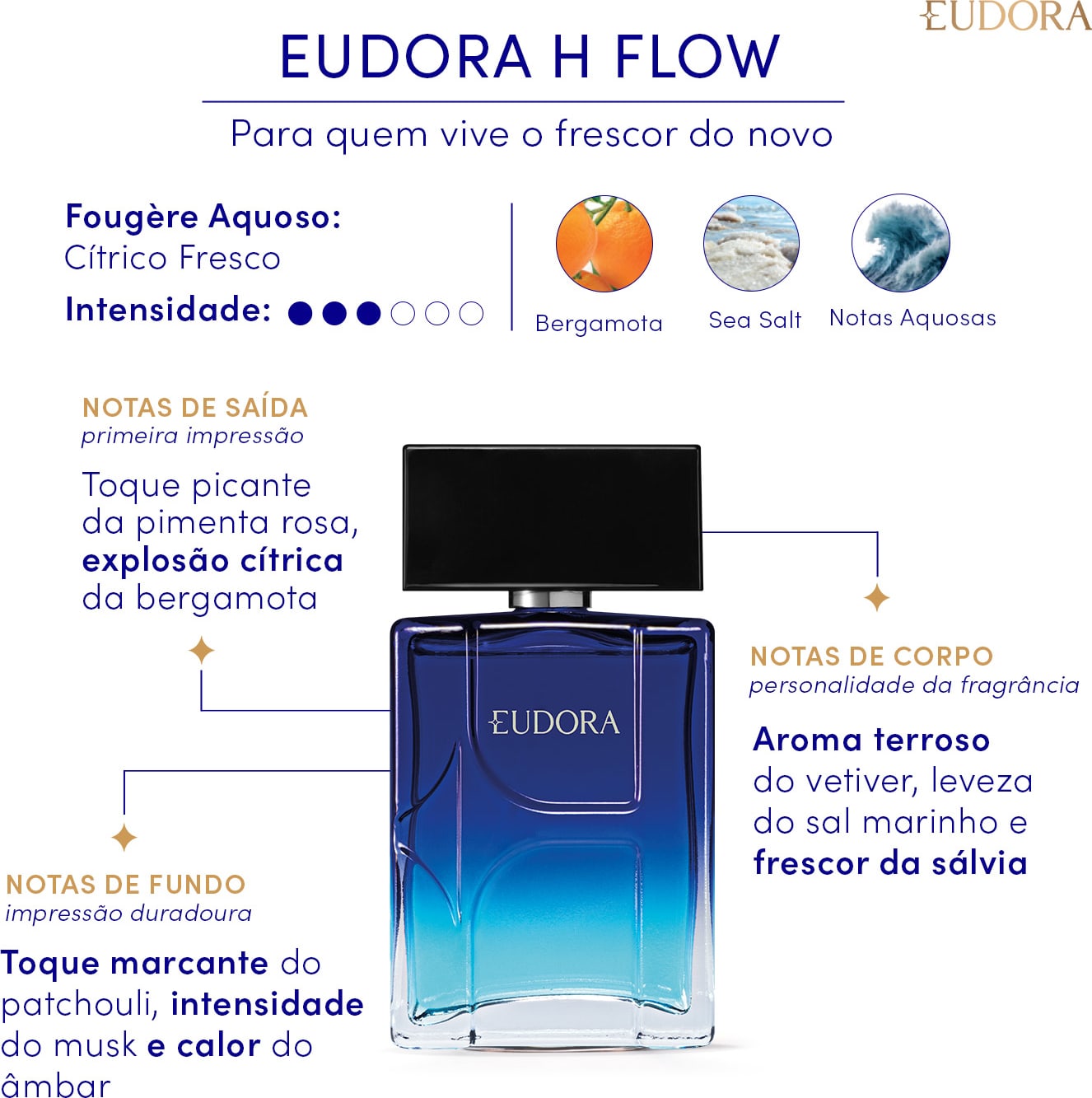 Eudora H Flow Desodorante Colônia 100ml | Eudora