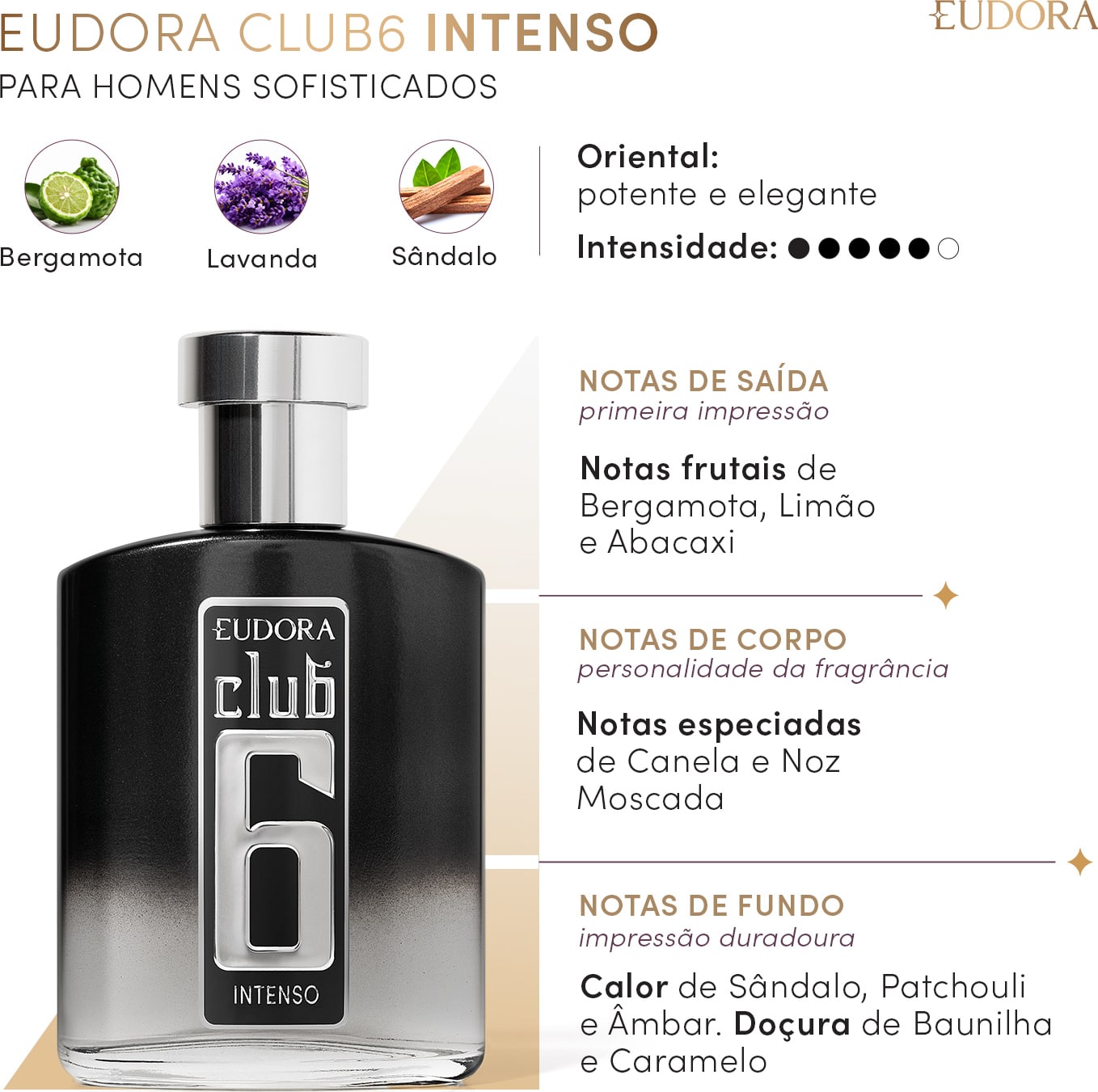 Club 6 Intenso Desodorante Colônia 95ml | Eudora