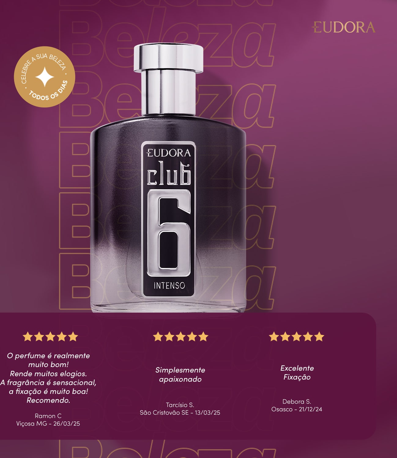 Club 6 Intenso Desodorante Colônia 95ml | Eudora