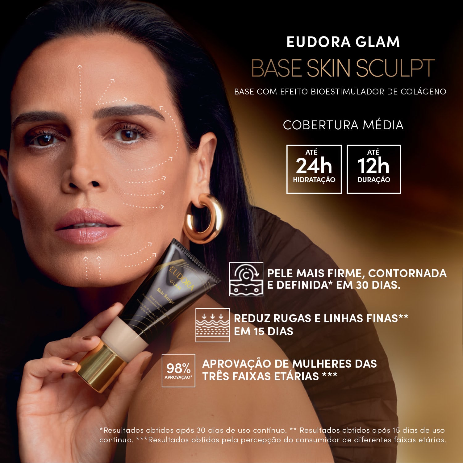 Base Líquida Semi Matte Glam Skin Sculpt Cor 85 30ml | Eudora