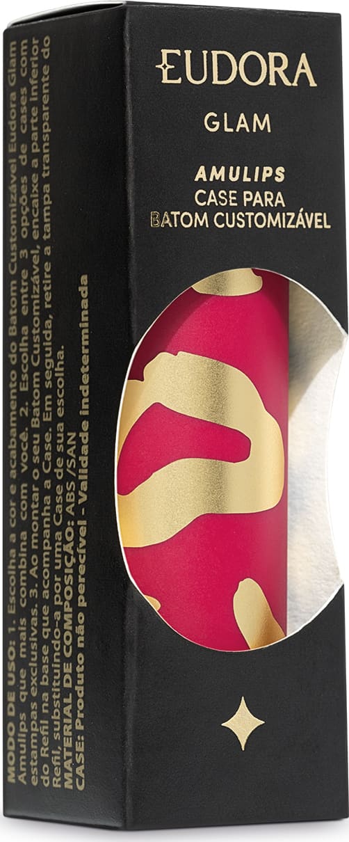 Case Para Batom Customizável Rosa Glamour Glam Amulips | Eudora