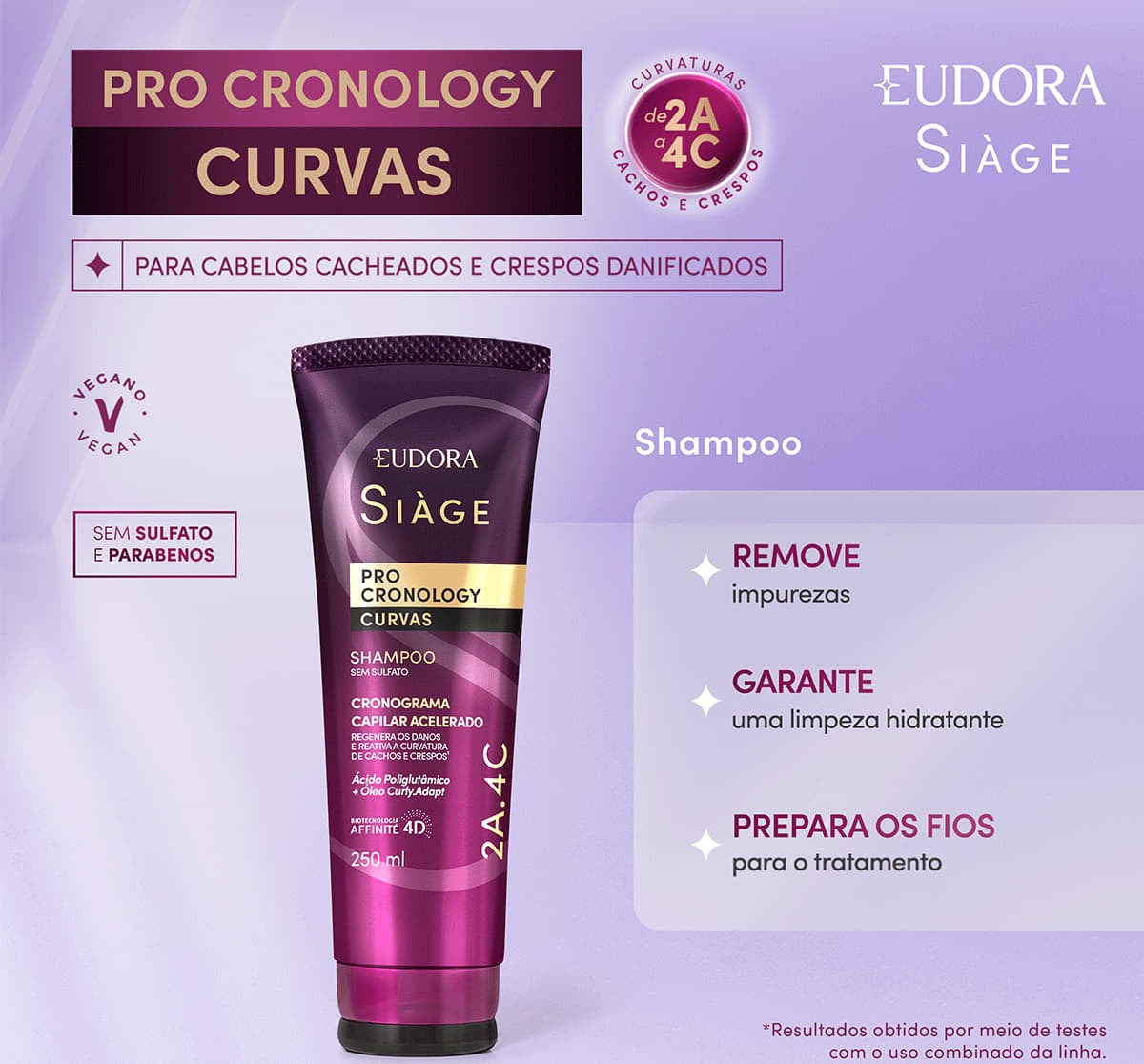 Shampoo Siàge Pro Cronology Curvas 250ml | Eudora