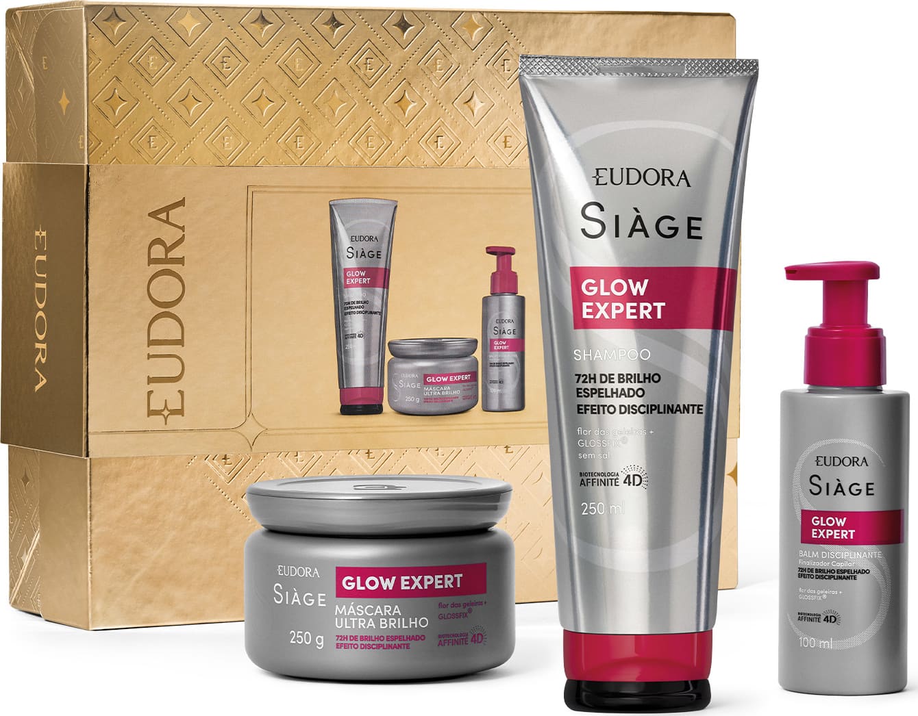 Kit Presente Siàge Glow Expert: Shampoo 250 ml + Máscara Capilar Ultra ... Kit Presente Siàge Glow Expert: Shampoo 250 ml + Máscara Capilar Ultra ...