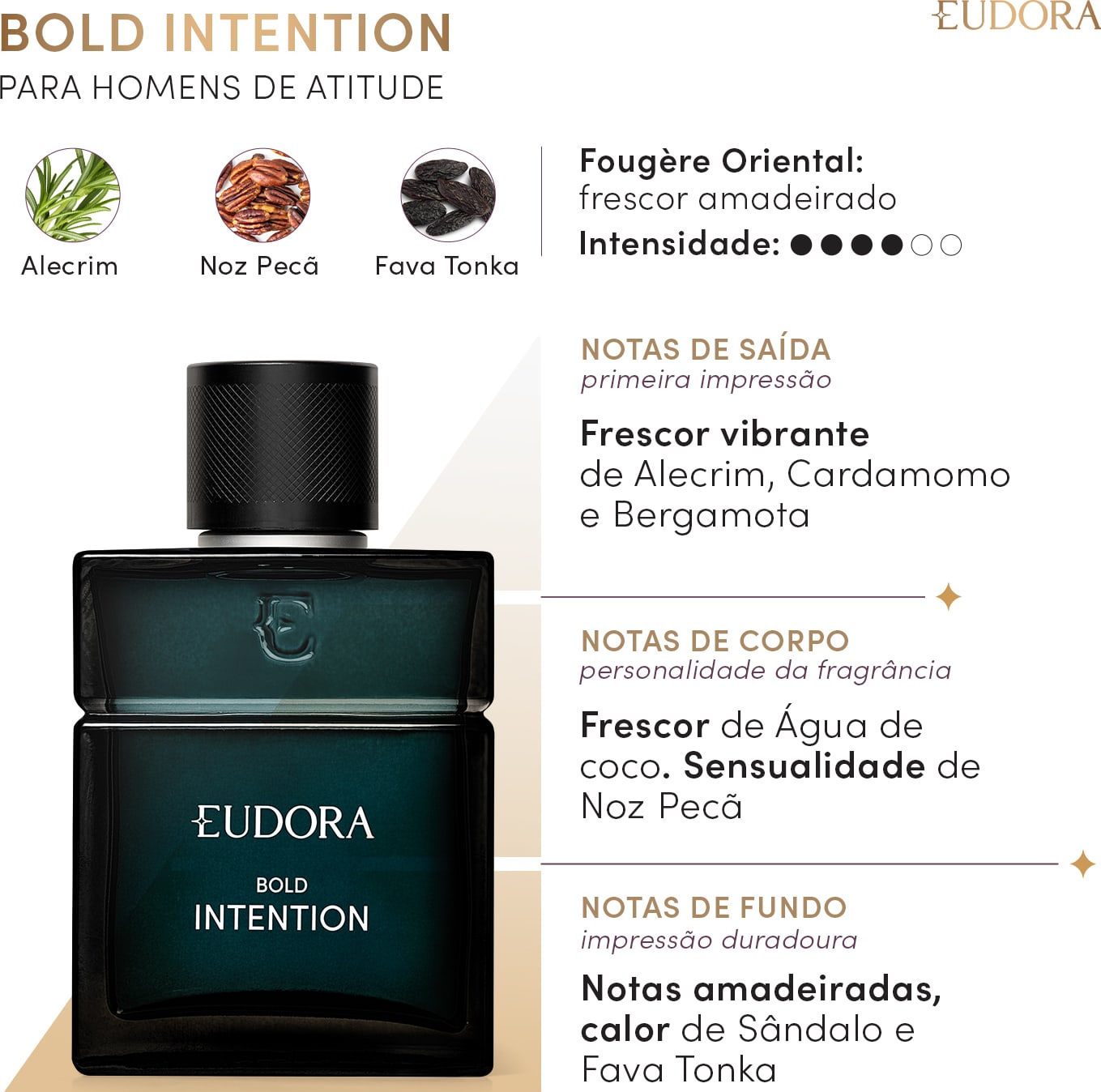 Desodorante Colônia Bold Intention Eudora | Beleza na Web