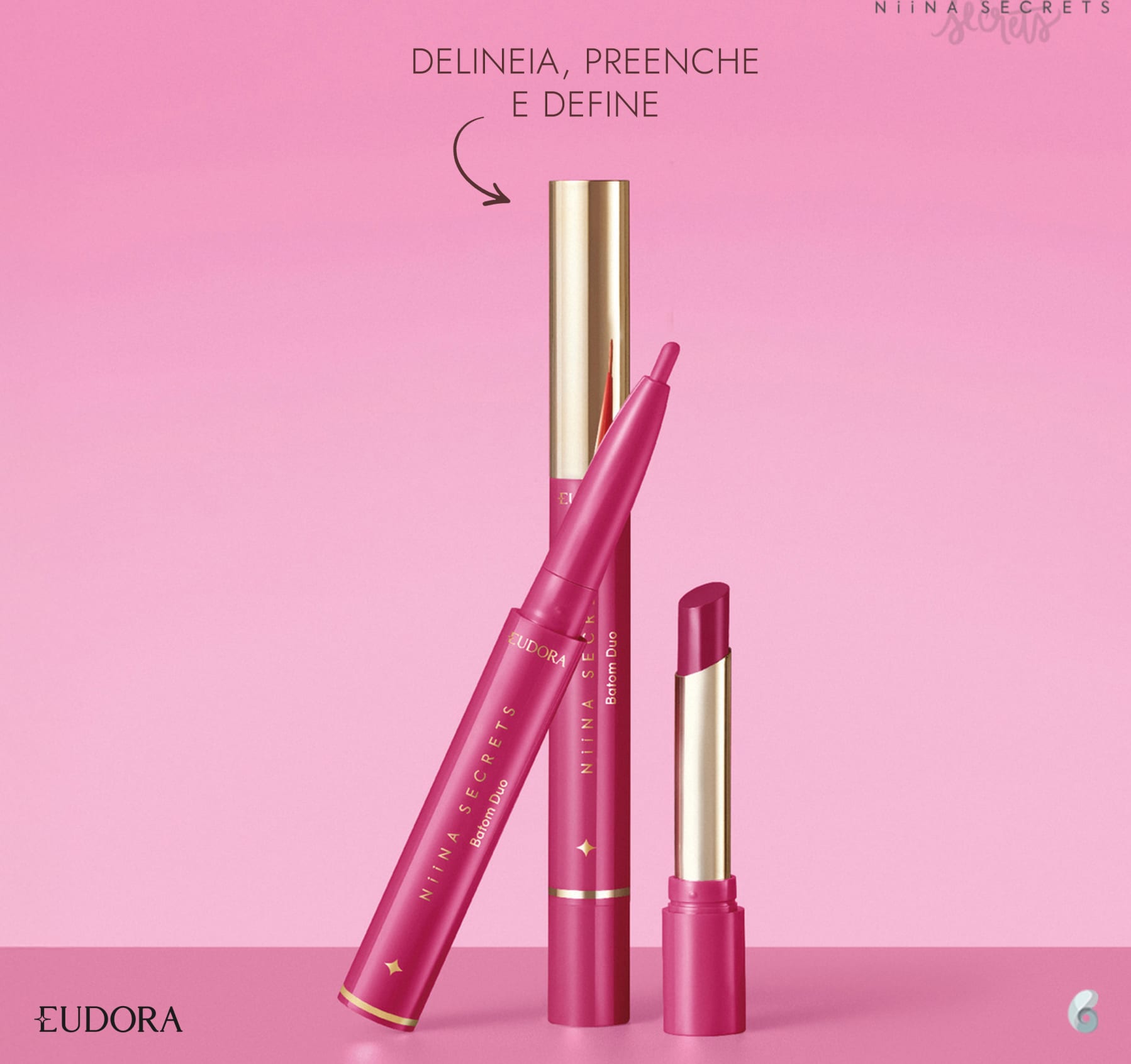 Batom Duo Niina Secrets Perfect Match Vermelho | Beleza na Web