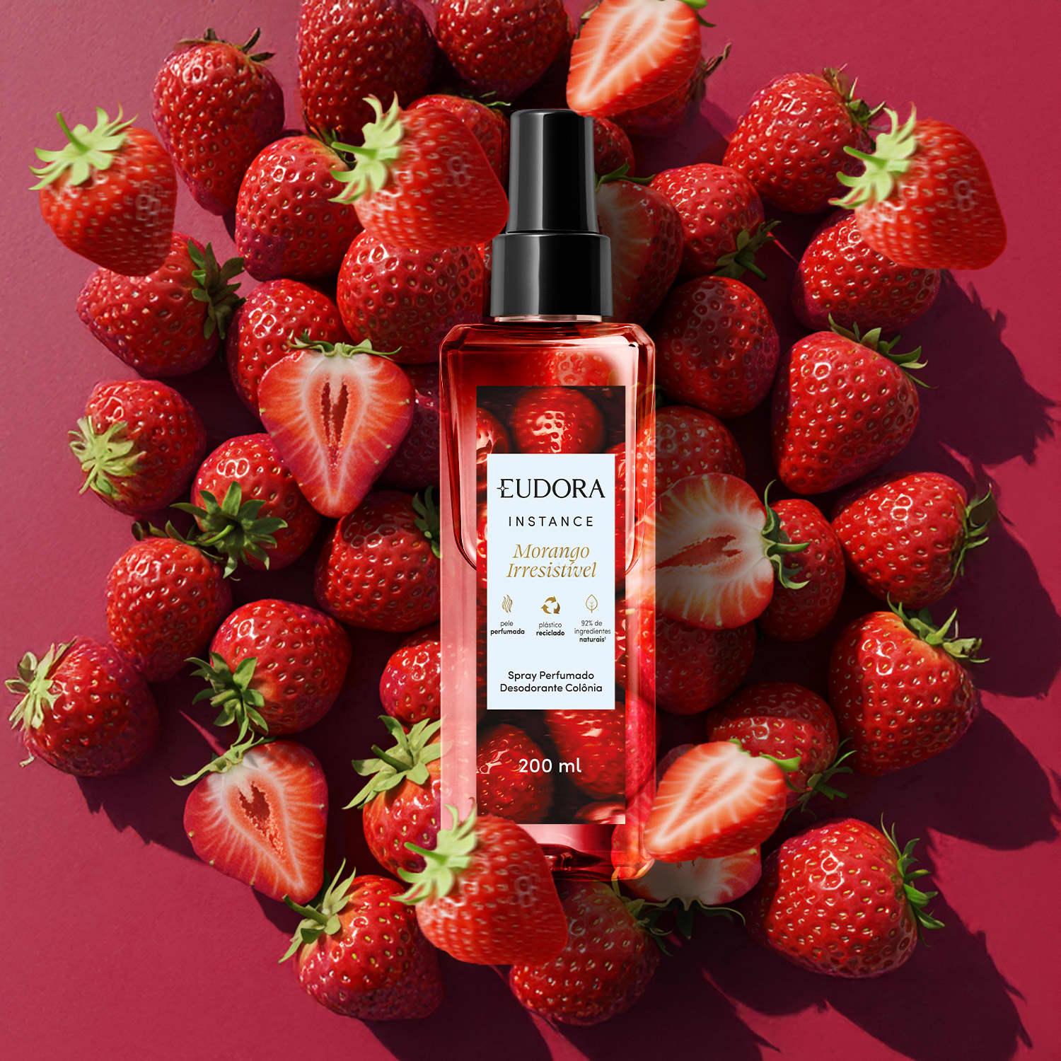 Spray Perfumado Desodorante Colônia Instance Morango Irresistível 200ml | Eudora