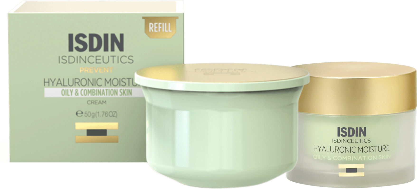 Kit ISDIN ISDINCEUTICS Hyaluronic Moisture Oily Skin + Refil | Beleza ...