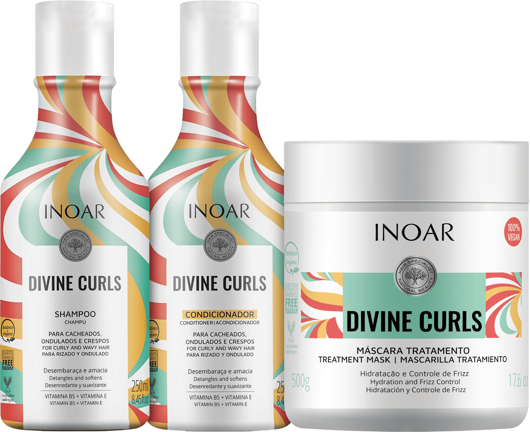Kit Inoar Divine Curls Trio Treatment | Beleza na Web