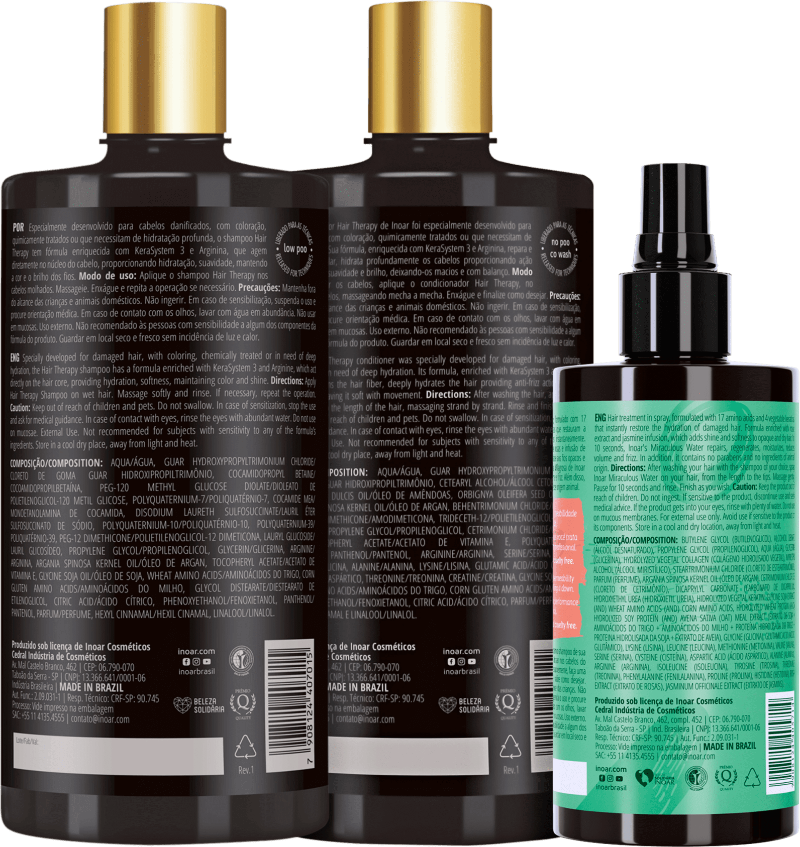 Kit Inoar Hair Therapy & Spray Água Milagrosa | Beleza Na Web PRO Pro