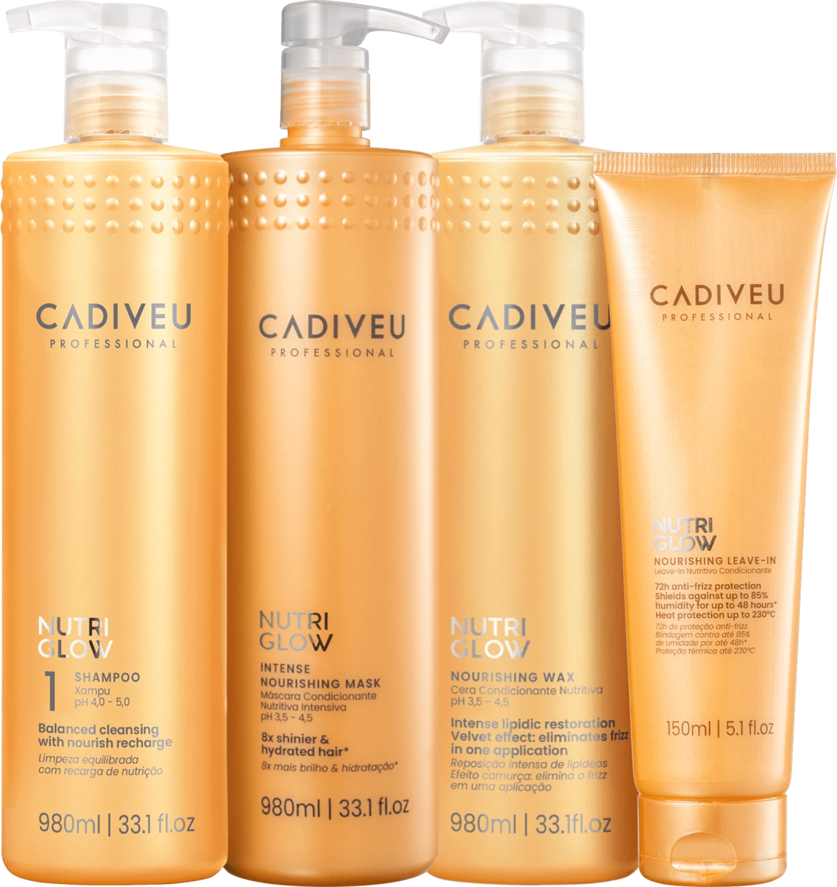 Kit Cadiveu Professional Nutri Glow Laminação 4 Passos | Beleza Na Web ...