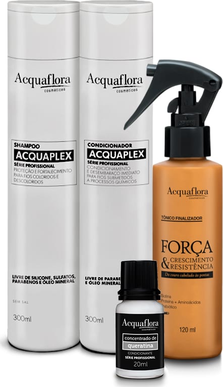 Kit Acquaflora Acquaplex Queratina Força (4 produtos)