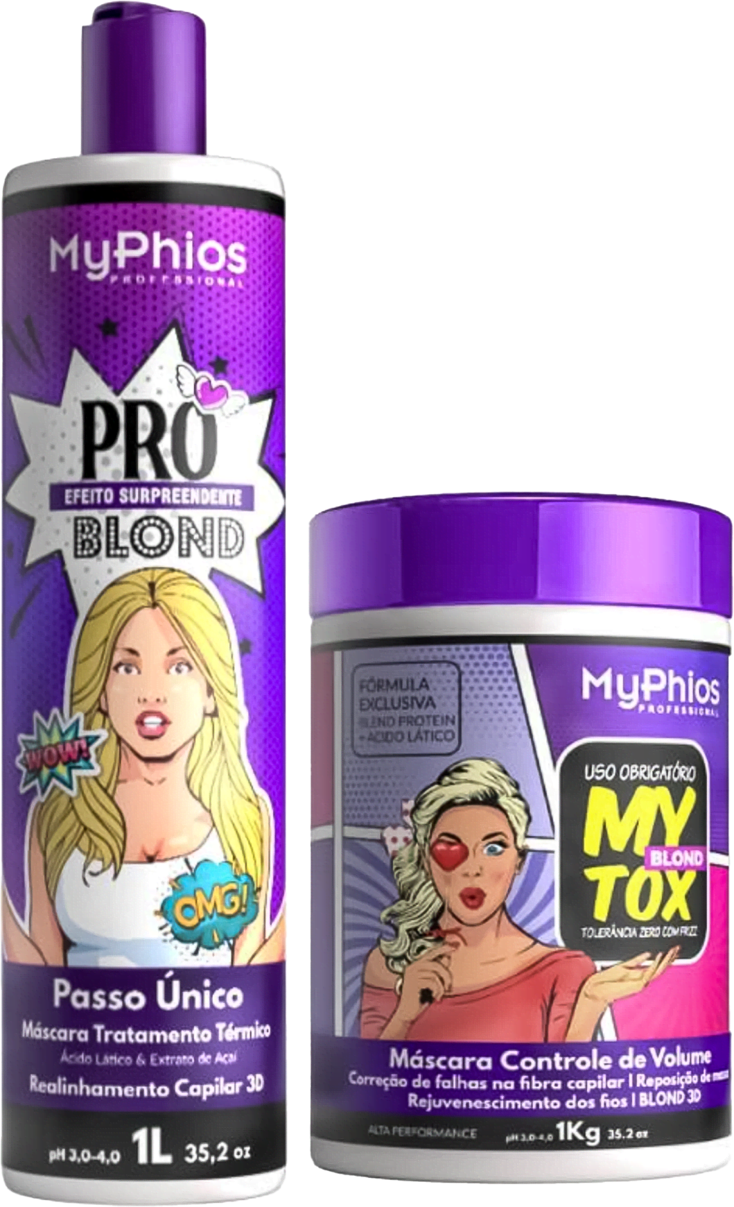 Kit Realinhamento ProBlond 1L Passo Único + MYTOX Blond 1Kg MyPhios ...