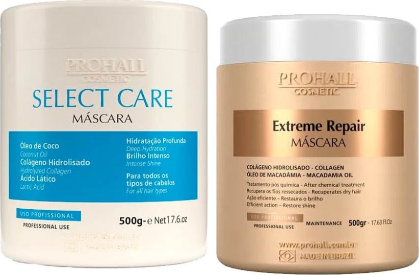 Kit Prohall Cosmetic Select Care + Extreme Repair | Beleza Na Web