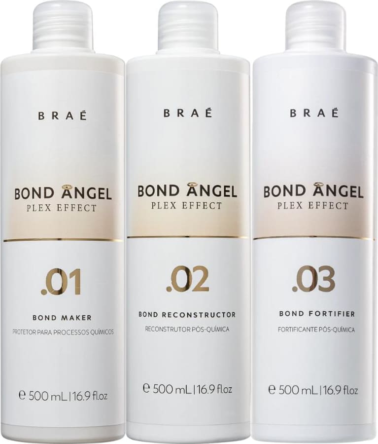 Kit Bond Angel Plex Effect Braé pré e Pós Química 3x500ml