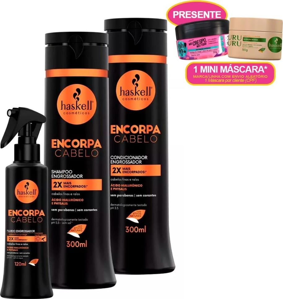 Kit Haskell Encorpa Cabelo Cuidado Triplo | Beleza na Web