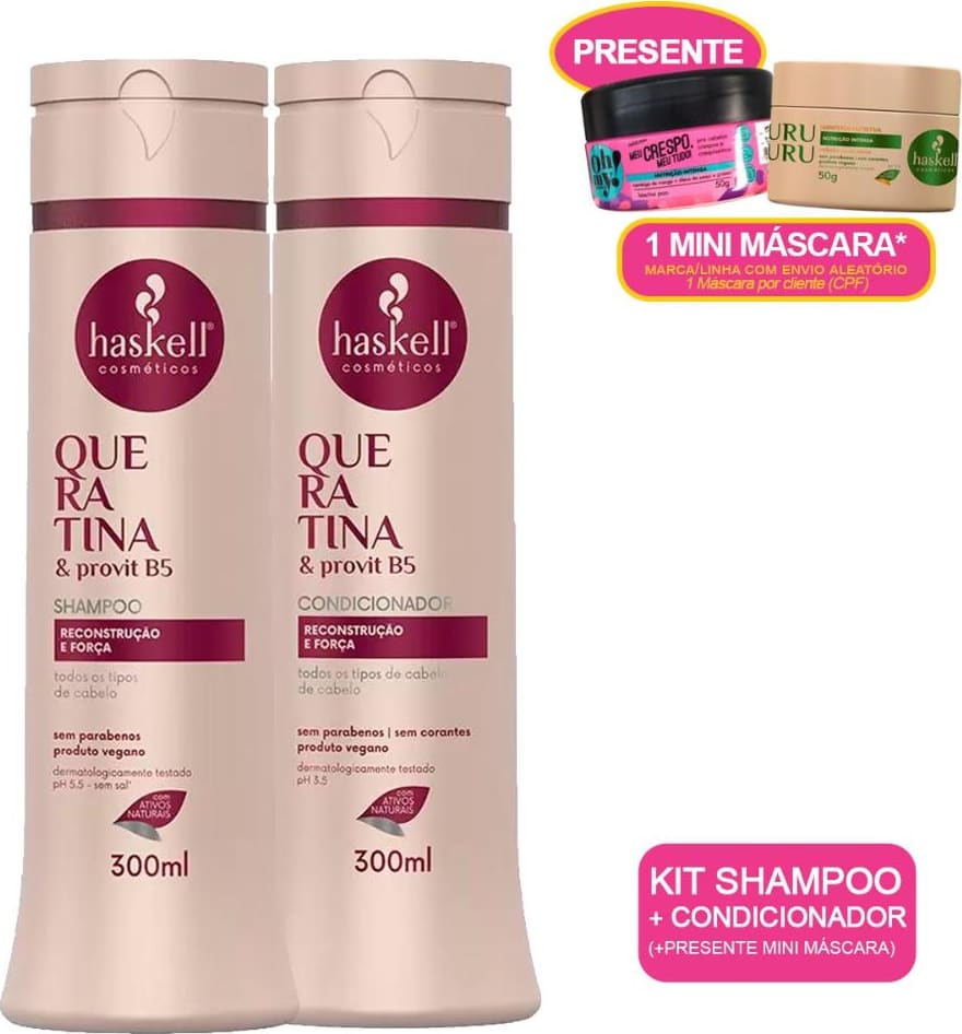 Kit Haskell Queratina & Provit B5 Home Care | Beleza na Web