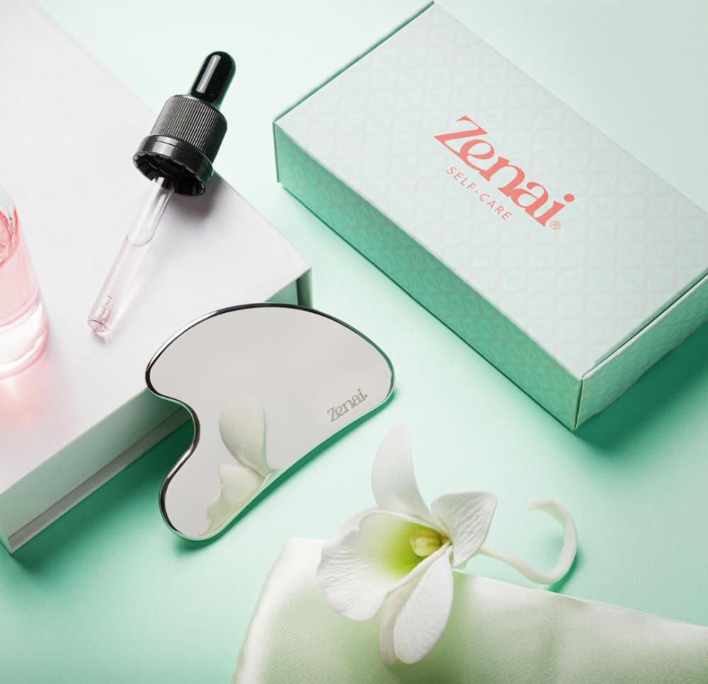 Massageador Facial Zenai Gua Sha Inox | Beleza na Web