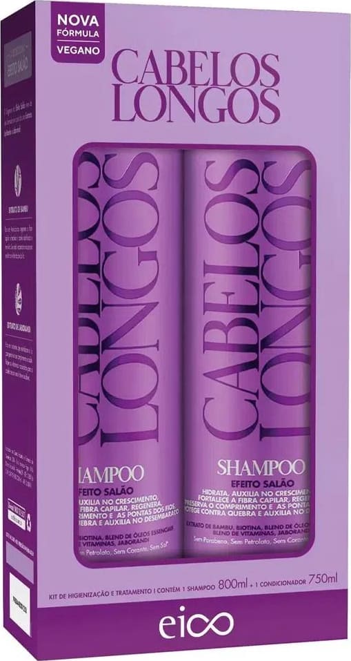 Kit Eico Cabelos Longos Shampoo 800ml + Condicionador 750ml