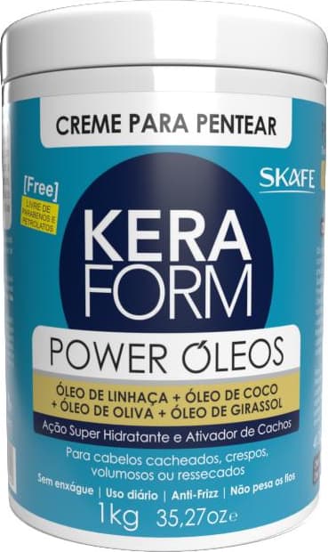 Skafe Keraform Power Óleos Creme Para Pentear com Ativador de Cachos 1kg