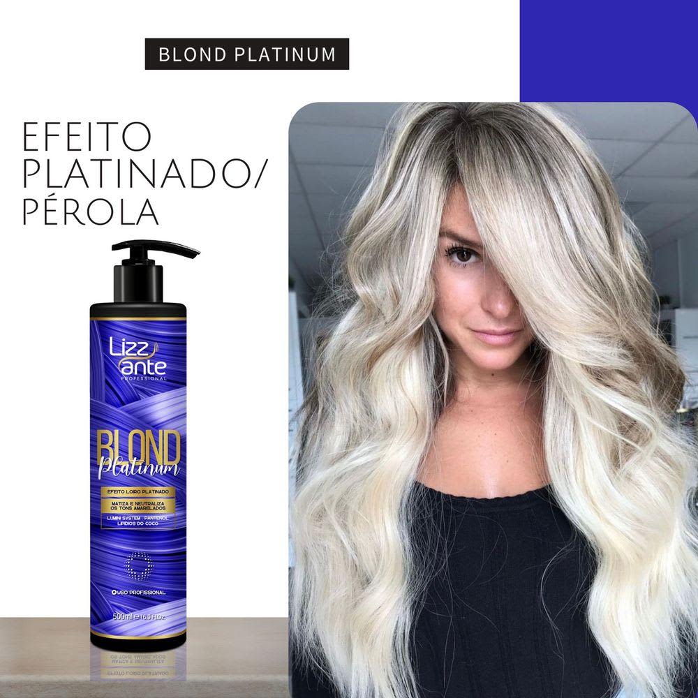Matizador Blond Platinum 300ml Matiza Efeito Pérola Hidrata E Promove
