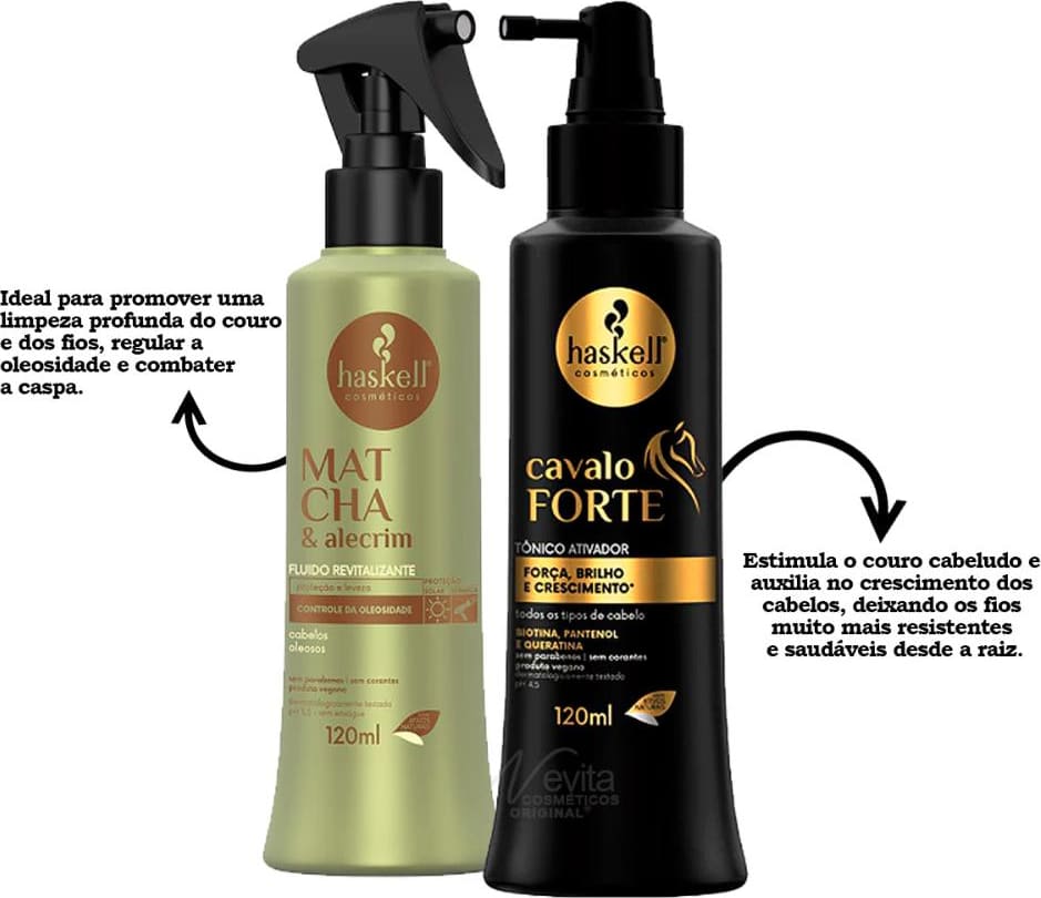 Kit Haskell Cavalo Forte Tônico Capilar + Fluido Matcha Alecrim | Beleza na Web