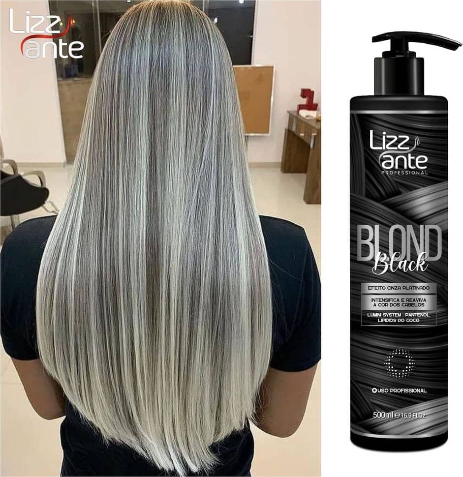Matizador Blond Black 500ml Matiza Efeito Cinza Platinado