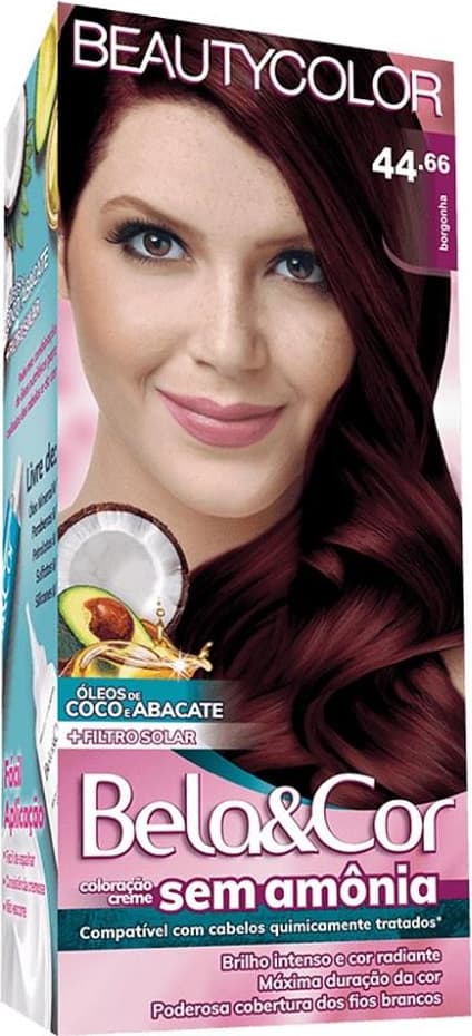 Tinta Beauty Color Kit Bela&Cor Sem Amônia 44.66 Borgonha