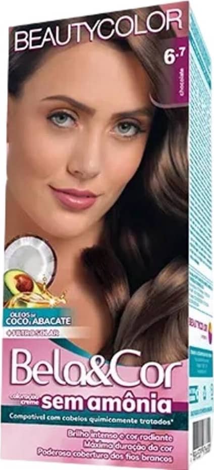Tinta Beauty Color Kit Bela&Cor Sem Amônia Chocolate 6.7