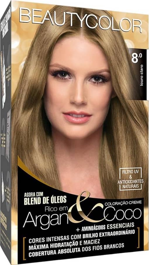 BeautyColor Coloração Permanente Kit Tinta 8.0 Louro Claro
