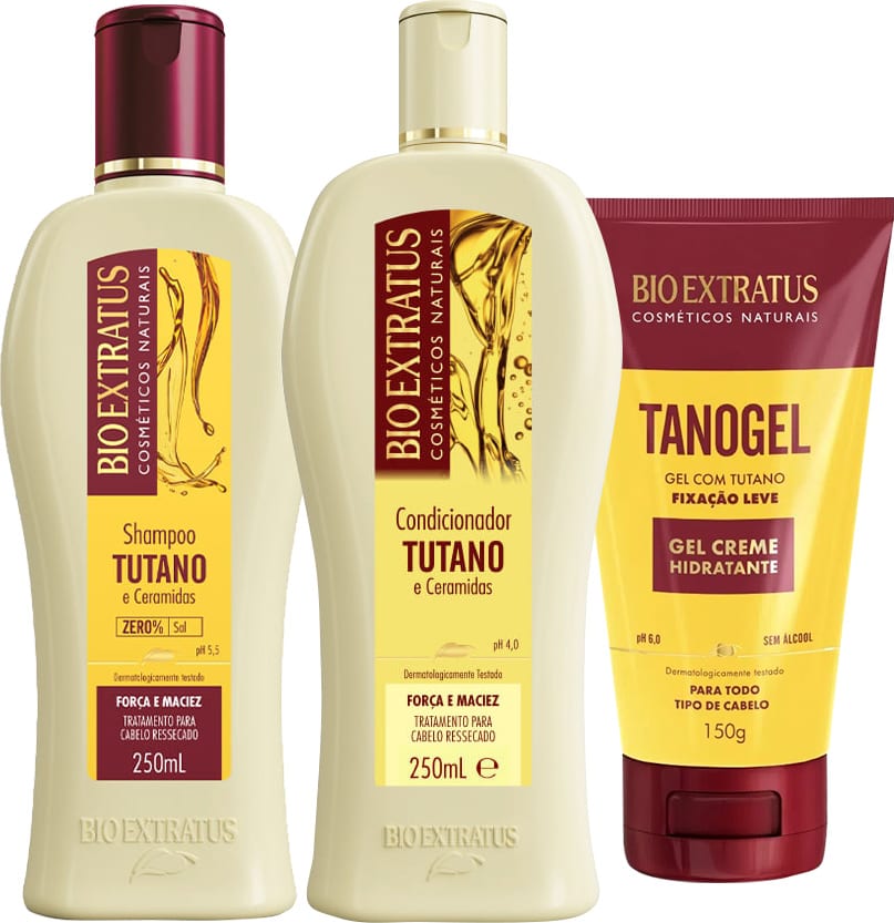 Kit Bio Extratus Tutano Shampoo Condicionador e Gel Creme Hidratante (3 produtos)