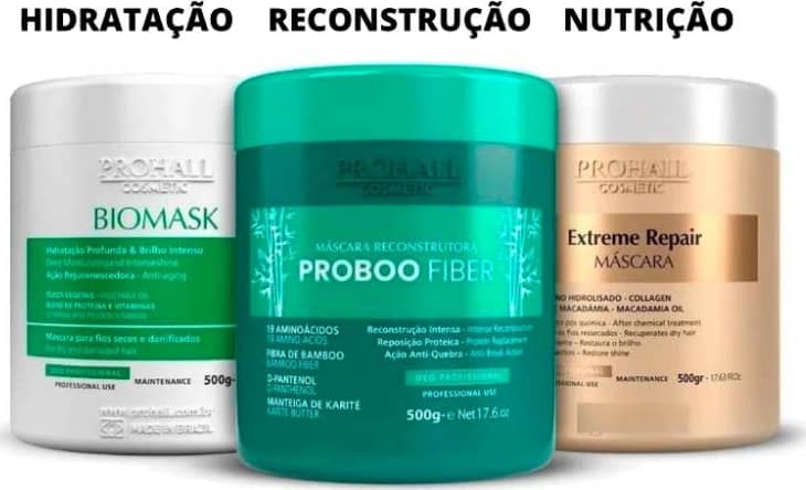 Kit de Máscaras Prohall Biomask Proboo Fiber Extreme Repair
