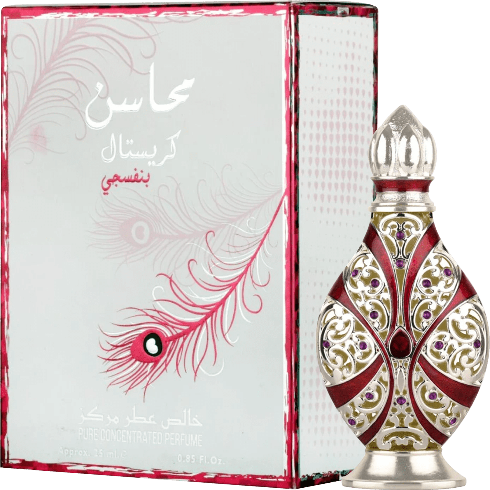 Mahasin Crystal Violet Lattafa Óleo Puro Concentrado Unissex-25 ml