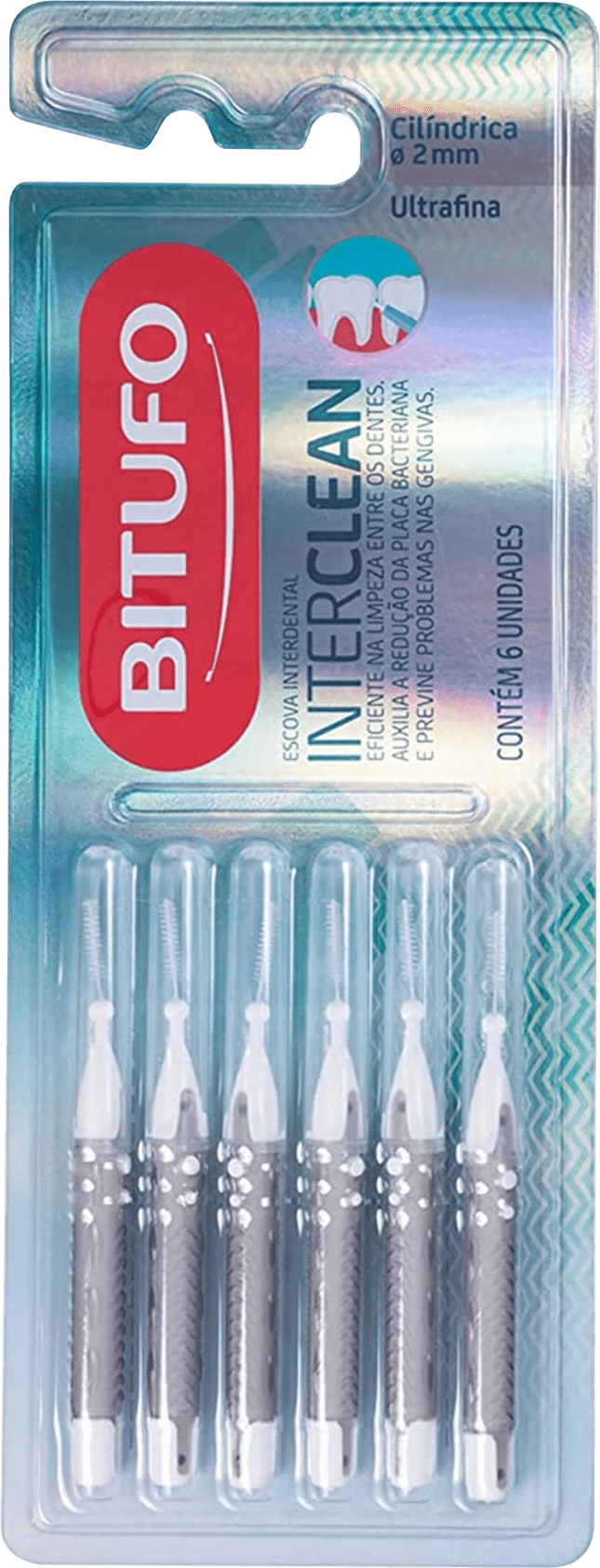 Escova Interdental Bitufo Interclean Ultrafina Cilíndrica 2 milímetros ...