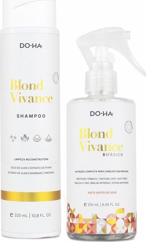 Kit Doha Blond Vivance Shampoo 320ml + Bifásico Reconstrutor 250ml