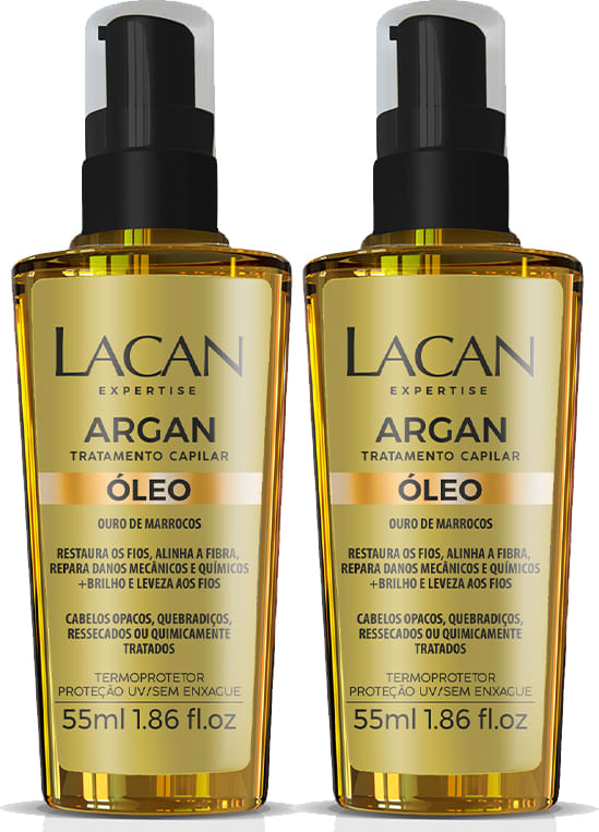 Kit Lacan Óleo de Argan - Óleo Capilar 55ml (2 unidades)