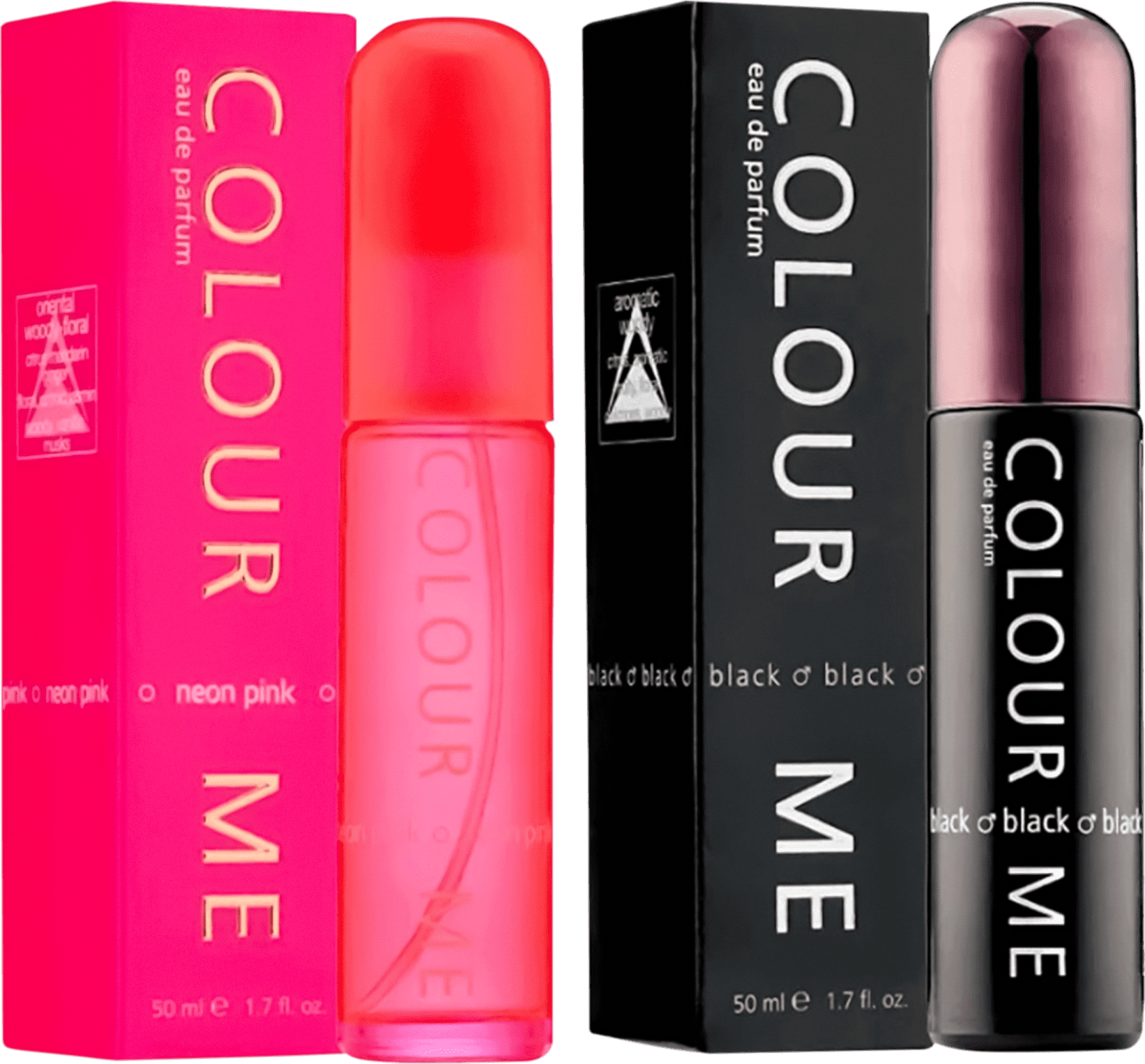 Kit Unissex Colour Me Neon Pink 50ml e Black 50ml Eau de Parfum