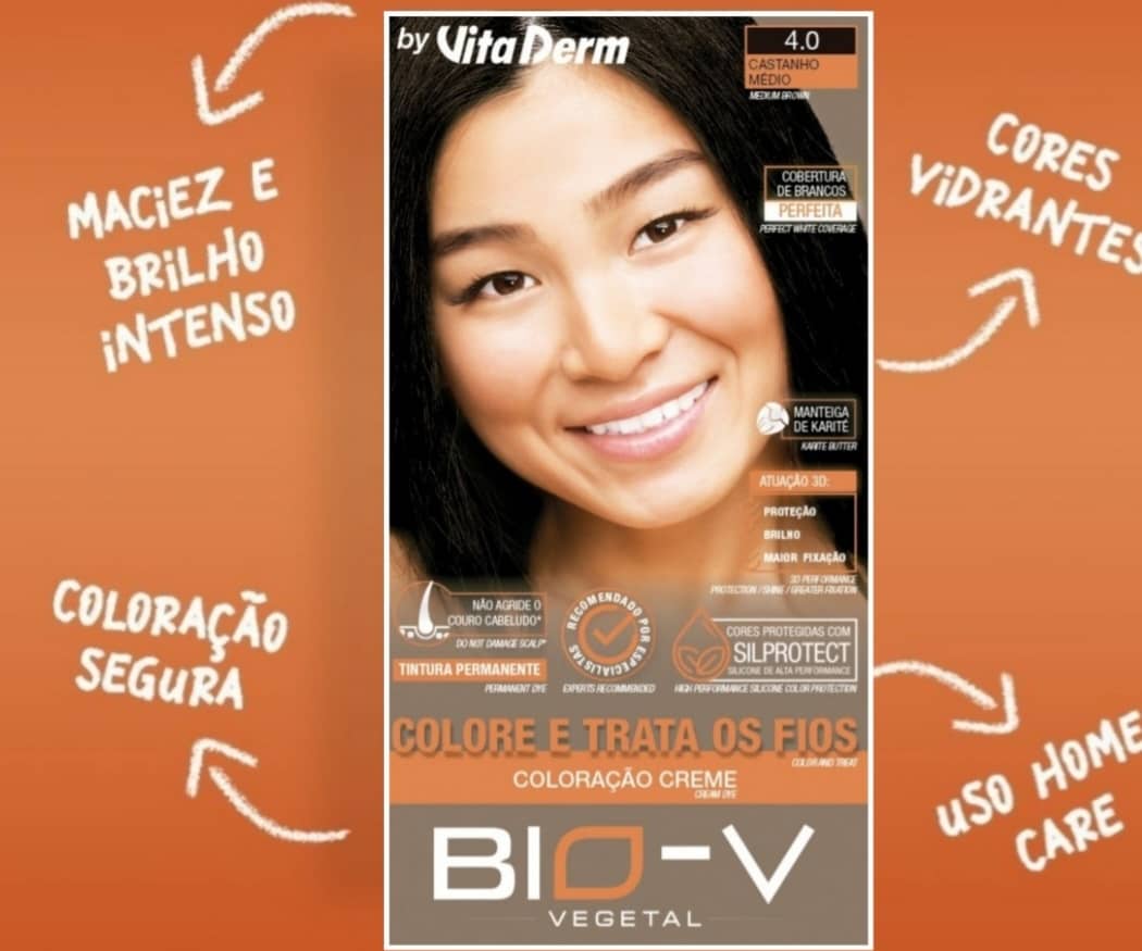 Kit Vita Derm Bio-V Coloração 4.0 Castanho Médio | Beleza na Web