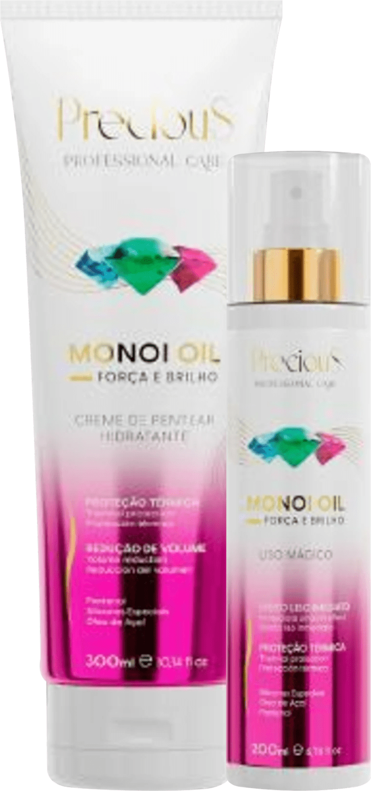 Kit Monoi Oil creme de pentear hidratante 300ml + Monoi Oil liso magico ...