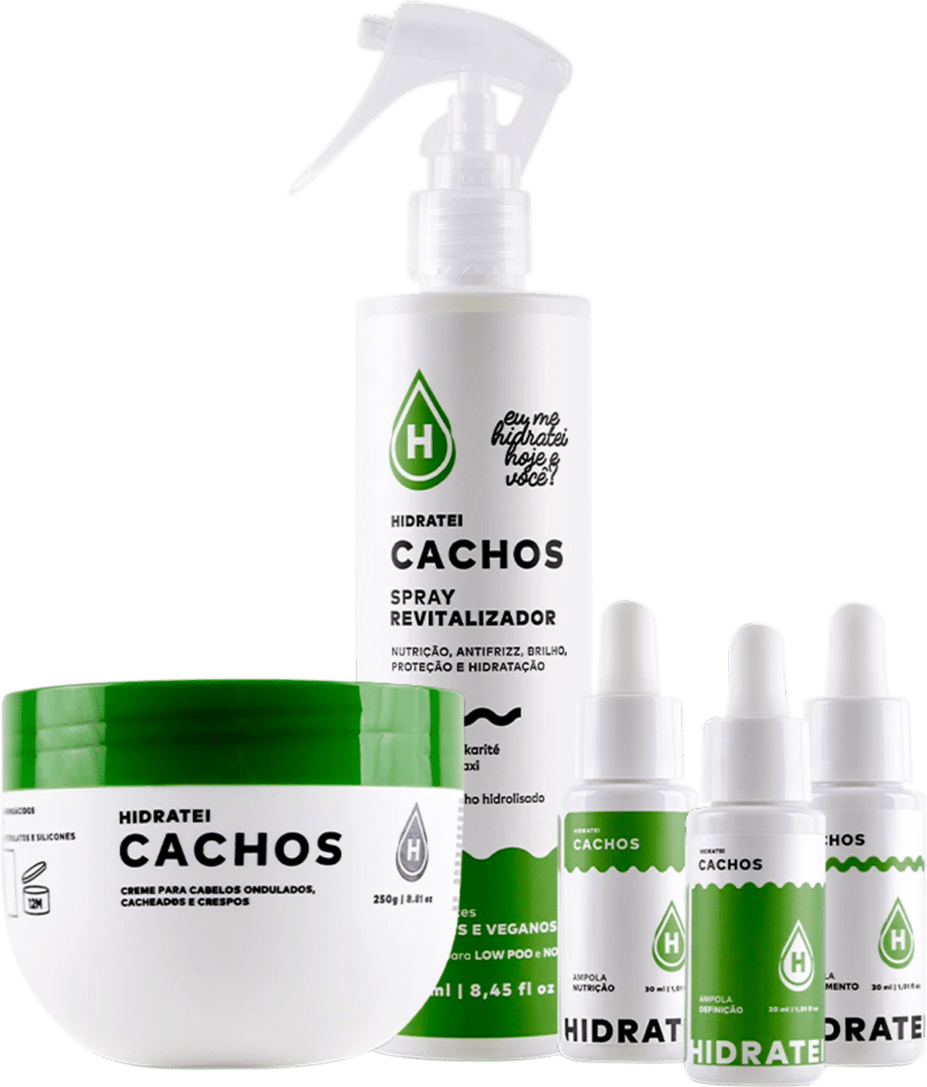 Kit Cachos Spray Revitalizador + Máscara Creme + 3 Boosters Nutrição ...