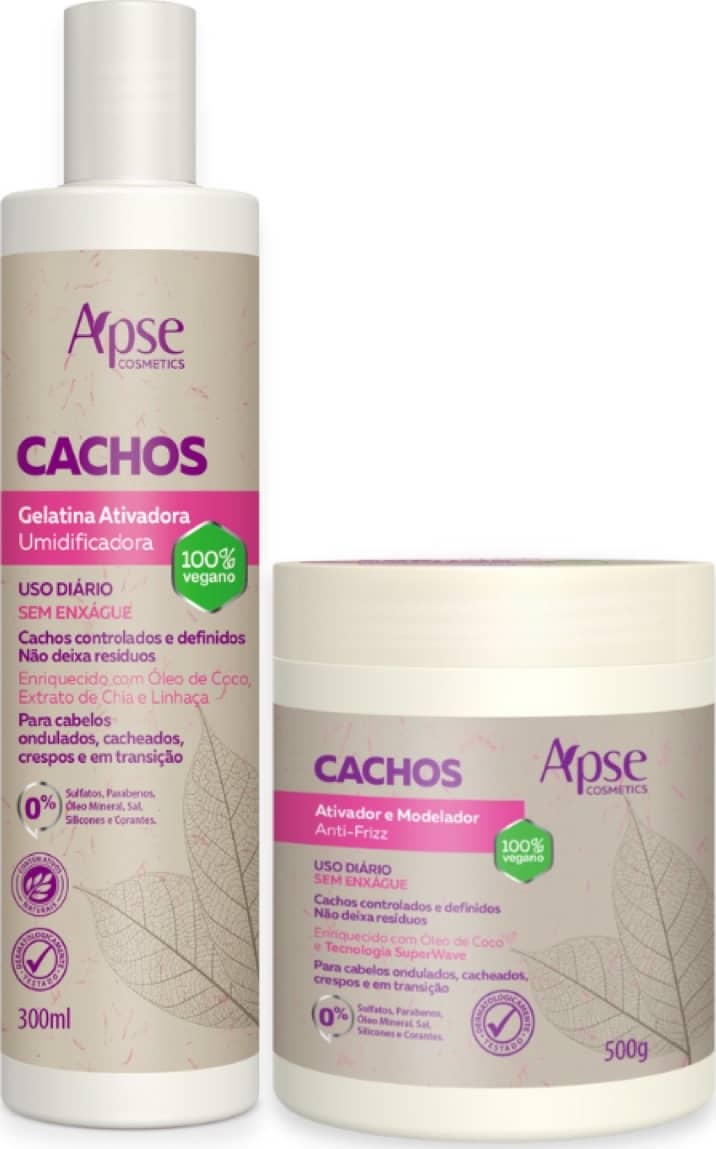 Kit Para Cabelos Cacheados Apse Anti-frezz Gelatina e Ativador
