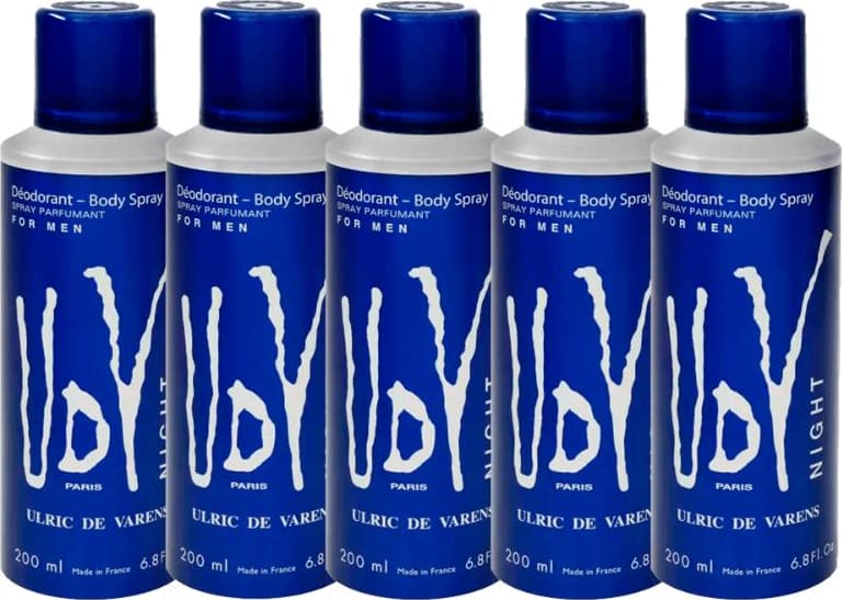 Kit 5 Desodorantes Masculinos Spray UDV Night - 200ml