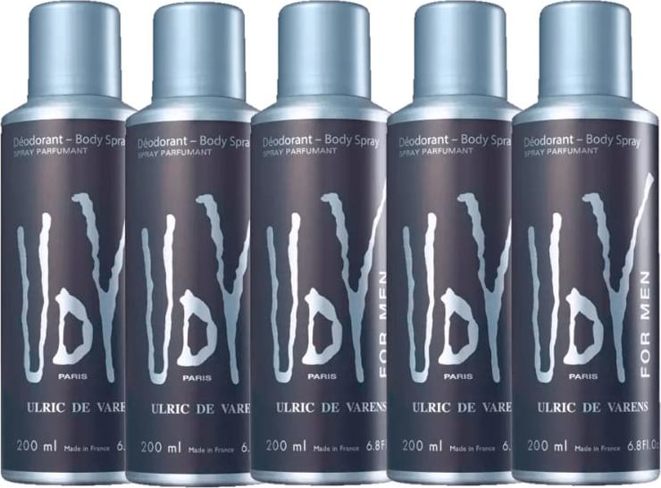 Kit 5 Desodorantes Masculinos Spray UDV For Men - 200ml