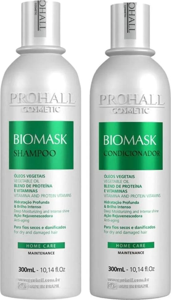 Prohall Shampoo e Condicionador Biomask Home Care 300ml para Fios Secos ...