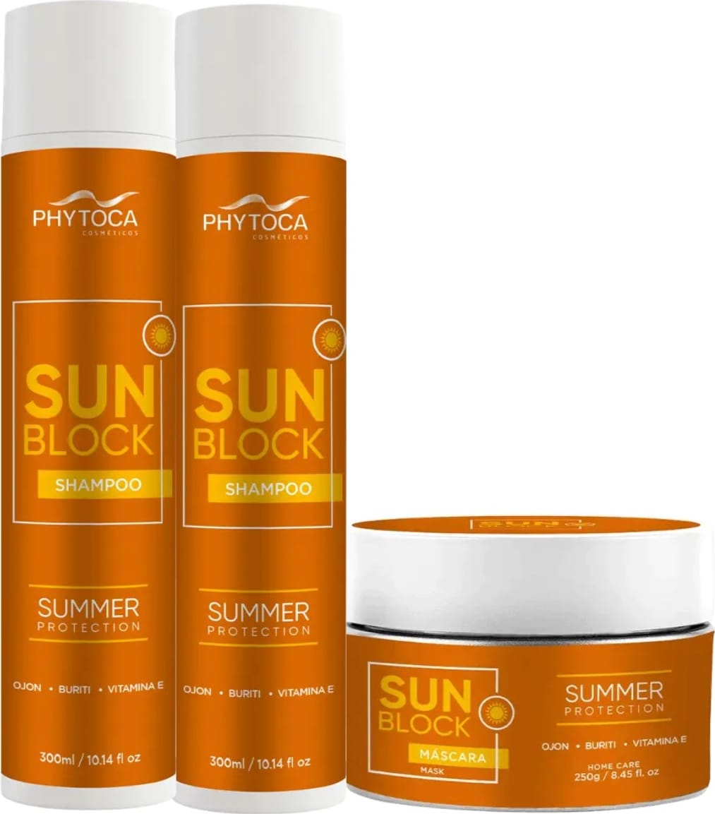 Kit Phytoca Sun Block 2 Shampoos 300ml + Máscara 250g