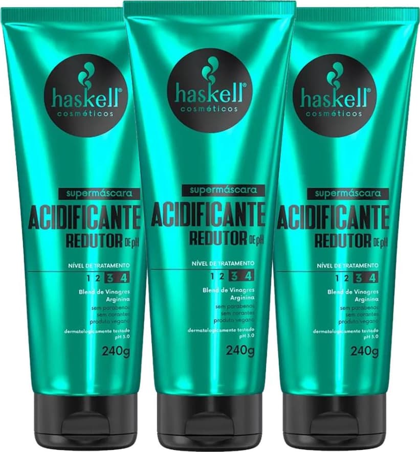 Kit Haskell 3 Super Máscara Acidificante Neutralizador Redutor de pH