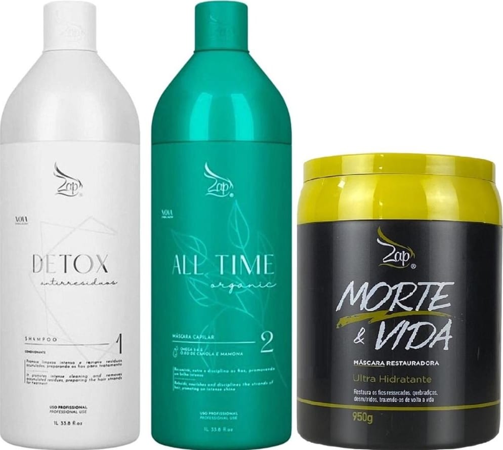 Zap Kit All Time Organic 2x1 Litro + Morte e Vida Máscara 950g