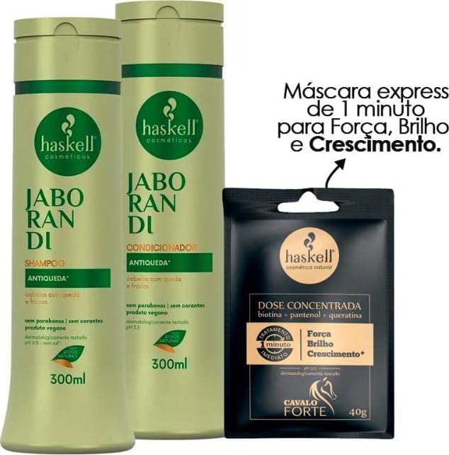 Kit Haskell Jaborandi Shampoo +Condicionador 300ml +Dose 40g