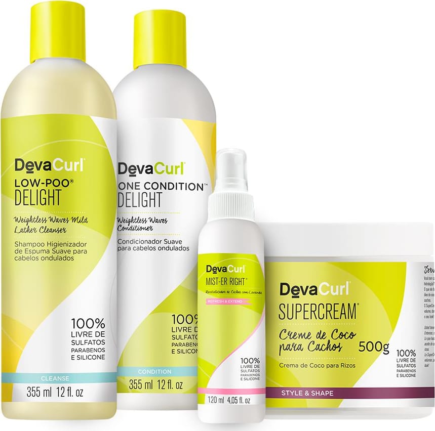 Kit Deva Curls Delight Shampoo 355ml, Condicionador 355ml, Máscara 500g ...