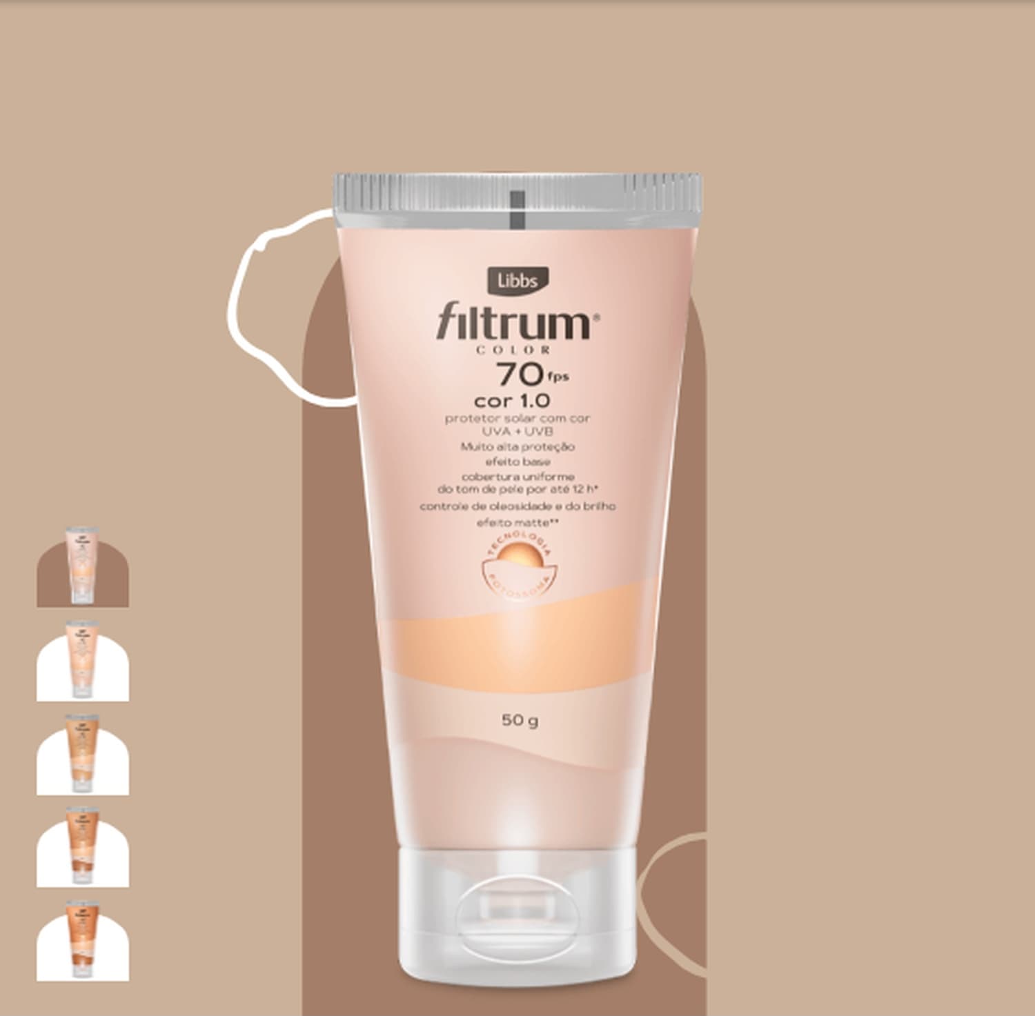 Protetor Solar Filtrum Color FPS70 Cor 1.0 50g