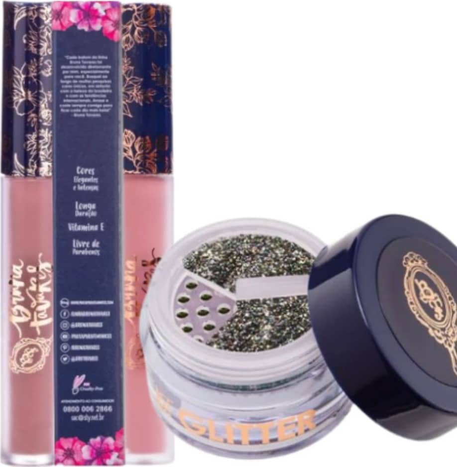 Kit Bruna Tavares Batom Flavia Gabriela Hermione Glitter Moss (4 Produtos)